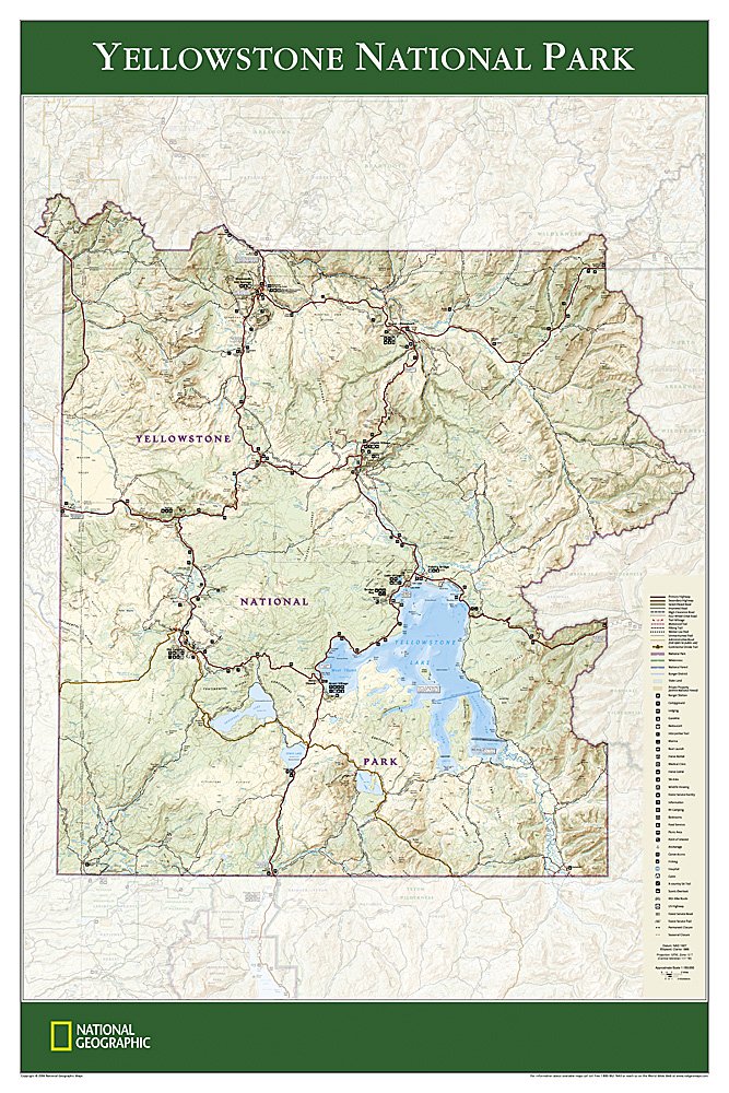 National Geographic Wall Maps: Yellowstone National Park Poster, Tubed ...